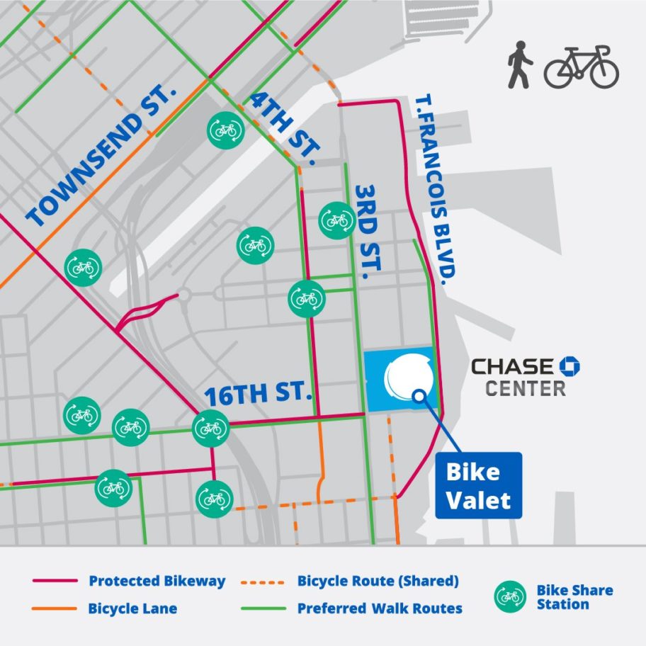 How to Get to Chase Center by BART, Muni, Caltrain, Ferry and Bike | SF ...